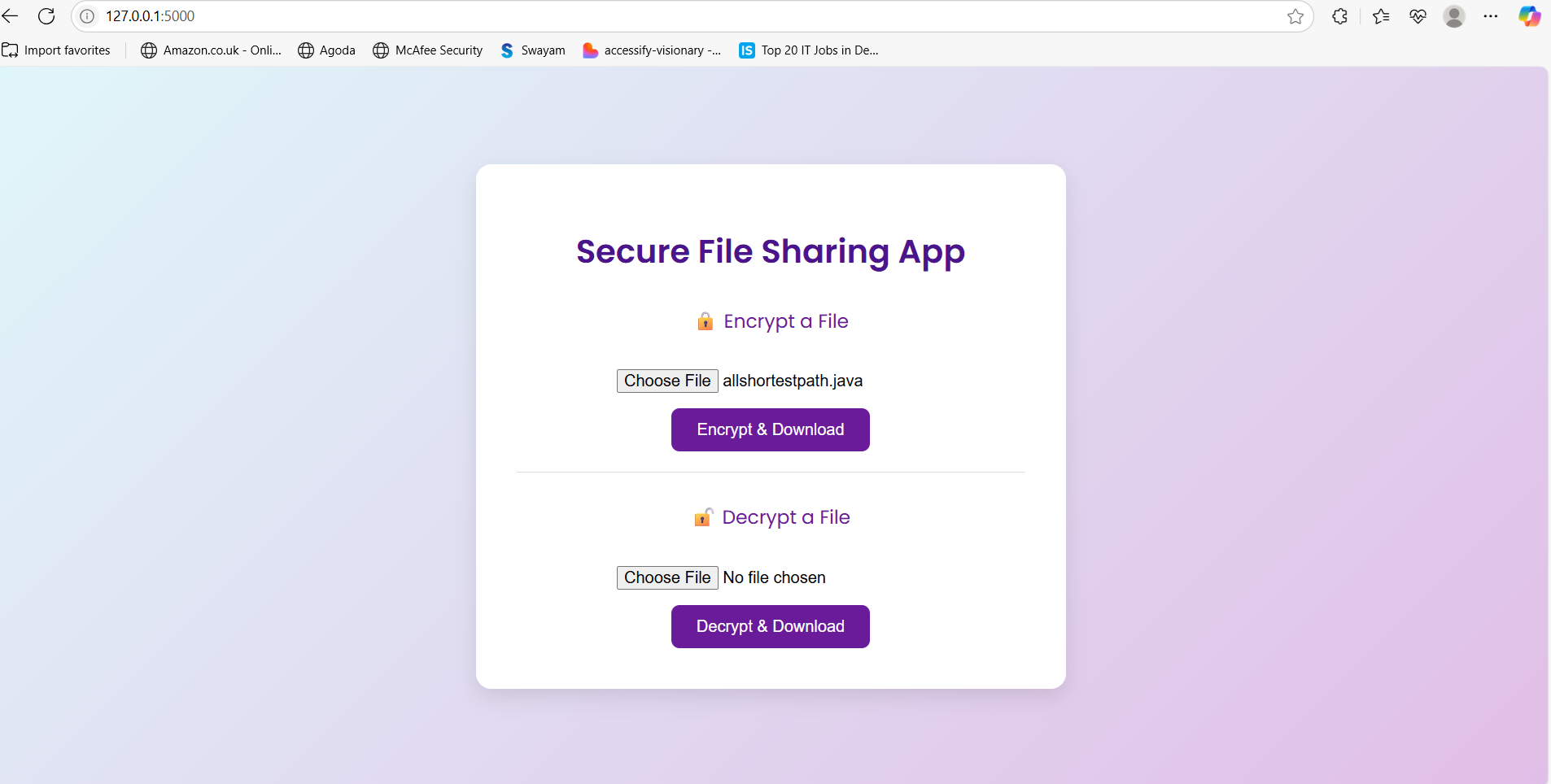 Secure File Sharing Web App 🔒 | secure-file-web